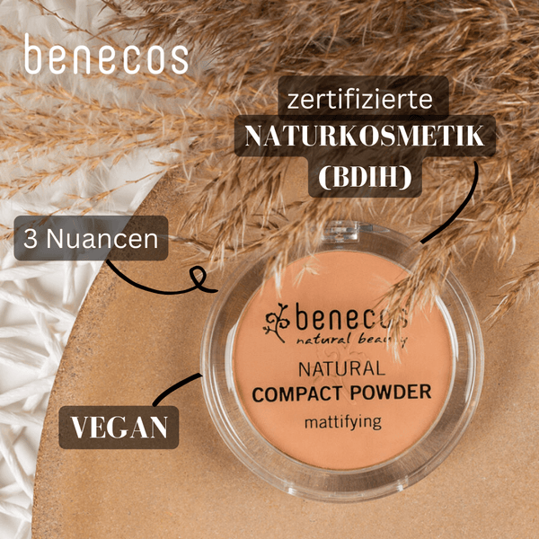 benecos Natural Compact Powder mattifying, fair - cosmondial shop
