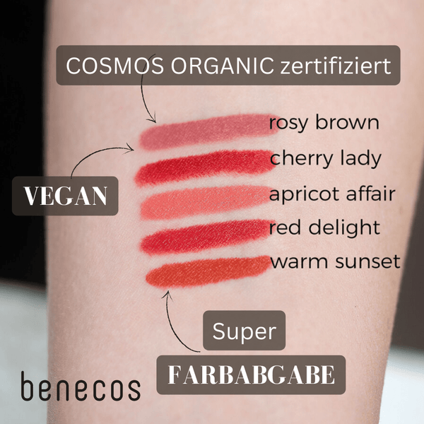 benecos Natural Jumbo Lipstick, red delight - cosmondial shop